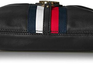 Tommy Hilfiger Women's Jaden Crossbody Bag, Black Polyvinyl Chloride