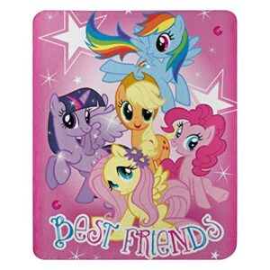 hasbro’s my little pony, “happy herd” fleece throw blanket, 45″ x 60″, multi color