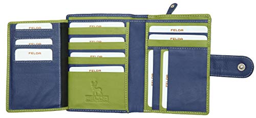 Felda RFID Genuine Leather Ladies Large Purse Wallet 23 Card Slot With Coin Section