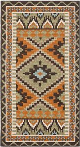 safavieh veranda collection 2’7″ x 5′ green / terracotta ver096 boho indoor/ outdoor non-shedding easy–cleaning patio backyard porch deck mudroom area–rug