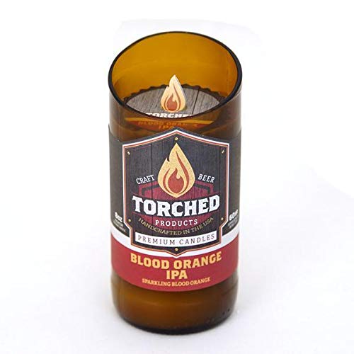 Torched Beer Scented Candles | Natural Soy Wax Candle | Blood Orange IPA Scent 8 oz | Makes a Great Gift for Men, Beer Lovers, and Collectors | Bar Man-Cave Decor and Accessories