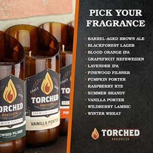 Torched Beer Scented Candles | Natural Soy Wax Candle | Blood Orange IPA Scent 8 oz | Makes a Great Gift for Men, Beer Lovers, and Collectors | Bar Man-Cave Decor and Accessories