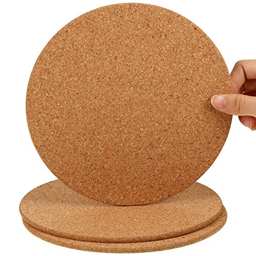 Boao Wooden Thick Cork Drink Coasters, for Home Bar Kitchen Restaurant Cafe Wedding Supplies (0.3 Inch Thick x 8 Inch Diameter, 3 Pieces)