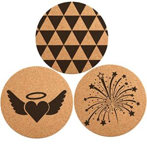 Boao Wooden Thick Cork Drink Coasters, for Home Bar Kitchen Restaurant Cafe Wedding Supplies (0.3 Inch Thick x 8 Inch Diameter, 3 Pieces)