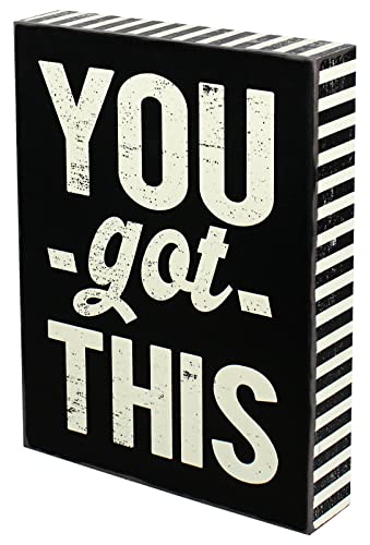 SANY DAYO HOME You Got This 6 x 8 inches Inspirational Wood Box Signs, Wall and Office Desk Decor for Women