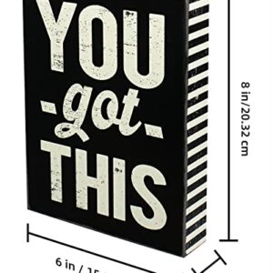 SANY DAYO HOME You Got This 6 x 8 inches Inspirational Wood Box Signs, Wall and Office Desk Decor for Women