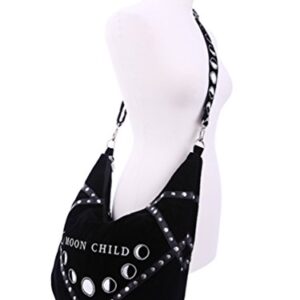 Restyle Moon Child Velvet Hobo Gothic Punk Occult Wicca Day Crossbody Bag Sack