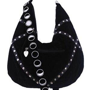 Restyle Moon Child Velvet Hobo Gothic Punk Occult Wicca Day Crossbody Bag Sack