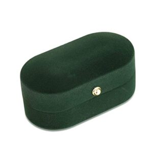 fm fm42 vintage green velvet ring box holder jewelry display storage case for 2 rings wedding engagement jb1007