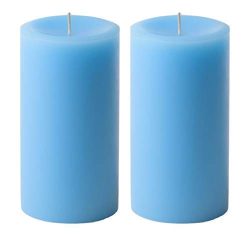 Light Baby Blue Candles Scented Unscented 3x6 Set of 2 60 Hour 20 oz each