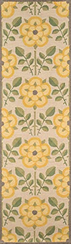 Momeni Rugs Newport Collection, 100% Wool Hand Tufted Loop Cut Contemporary Area Rug, 2' x 3', Yellow