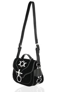 restyle triple goddess pagan bag moon phases gothic wicca vegan suede handbag