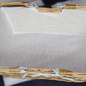 Vintiquewise(TM) Rectangular Willow Basket with White Fabric Lining