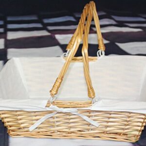 Vintiquewise(TM) Rectangular Willow Basket with White Fabric Lining