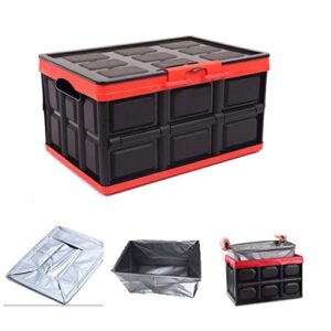 KINGCAV Plastic Durable Cargo Storage Box Weathertight Storage Organizer Box Secure Snap-on Lid Car Trunk Organizer Collapsible Storage Box