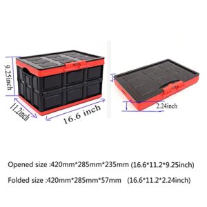 KINGCAV Plastic Durable Cargo Storage Box Weathertight Storage Organizer Box Secure Snap-on Lid Car Trunk Organizer Collapsible Storage Box