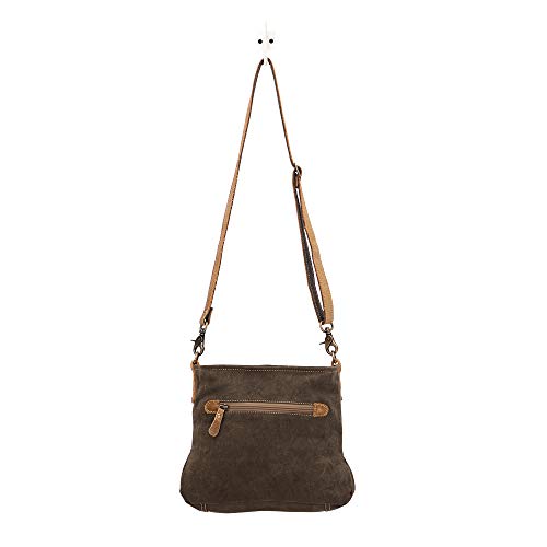 Myra Bag Saplings Upcycled Canvas & Leather Shoulder Bag S-1469