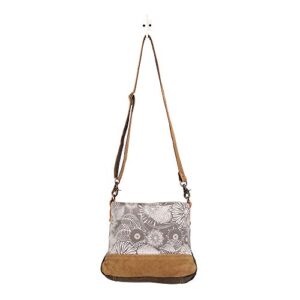 Myra Bag Saplings Upcycled Canvas & Leather Shoulder Bag S-1469