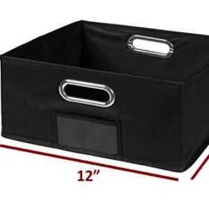 Niche Cubo Set of 6 Half-Size Foldable Fabric Storage Bins- Black