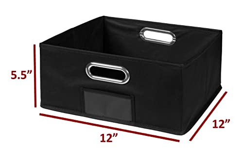 Niche Cubo Set of 6 Half-Size Foldable Fabric Storage Bins- Black