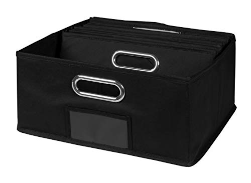 Niche Cubo Set of 6 Half-Size Foldable Fabric Storage Bins- Black