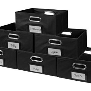 Niche Cubo Set of 6 Half-Size Foldable Fabric Storage Bins- Black