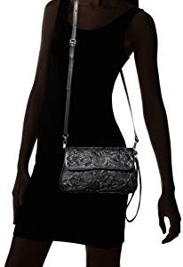 Mauzari Women's Hand Tooled Leather Crossbody Bag (Obsidian)