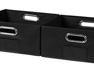 Niche Cubo Set of 2 Half-Size Foldable Fabric Storage Bins- Black