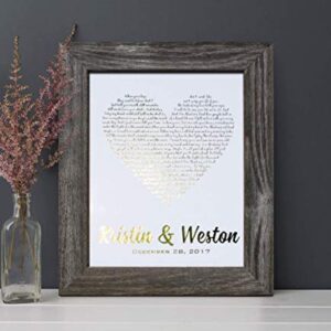 Personalized 1st Anniversary Gift for Him or Her, First Dance Song, Paper Anniversary Gift