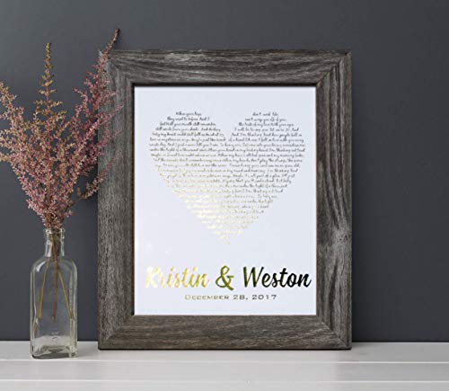 Personalized 1st Anniversary Gift for Him or Her, First Dance Song, Paper Anniversary Gift