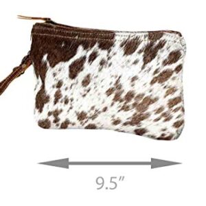 Myra Bag Women's Hair-On Hide Small Pouch Wristlet Brown One Size