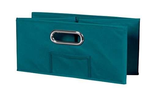 Niche Cubo Set of 12 Half-Size Foldable Fabric Storage Bins with Label Holder- Teal