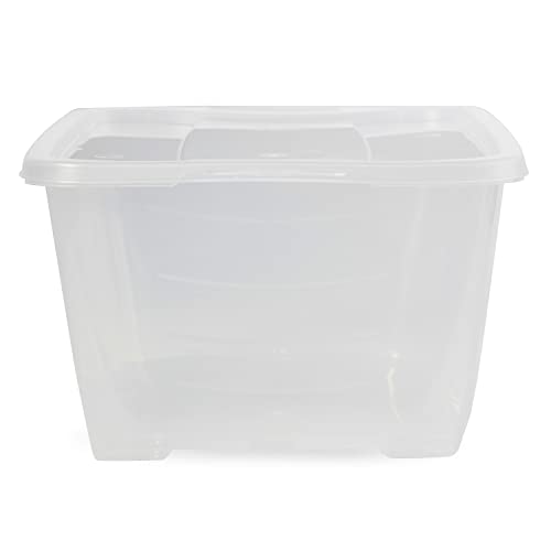 Life Story 5.7 Liter Shoe, Accessory, and Closet Plastic Storage Box Multi-Purpose Lidded Stacking Tote Containers, Clear (10 Pack)