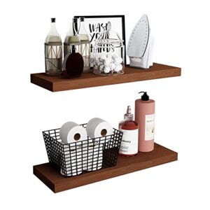 welland allen 8″ deep floating shelves set of 2 reclaimed wood wall shelf rustic pine wall mount shelf (set of 2, 24 inch)