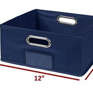 Niche Cubo Set of 4 Half-Size Foldable Fabric Storage Bins- Blue