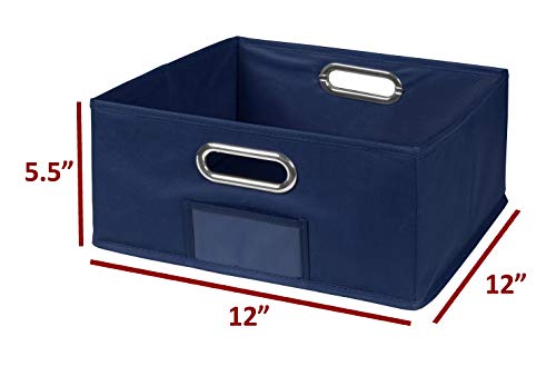 Niche Cubo Set of 4 Half-Size Foldable Fabric Storage Bins- Blue