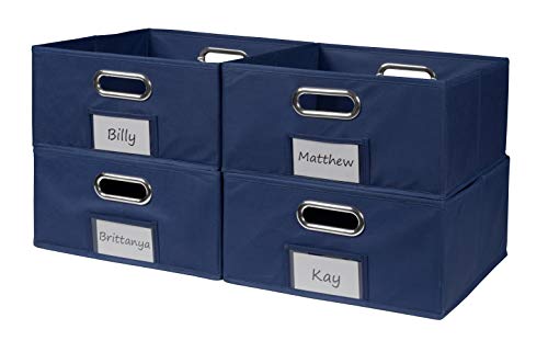 Niche Cubo Set of 4 Half-Size Foldable Fabric Storage Bins- Blue