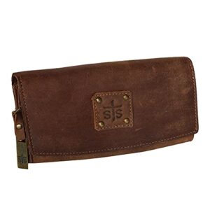 sts ranchwear women’s the baroness tri-fold wallet, brown, one size