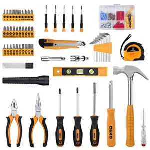 DEKOPRO 208 Piece Tool Set,General Household Hand Tool Kit, Auto Repair Tool Box with Plastic Toolbox Storage Case