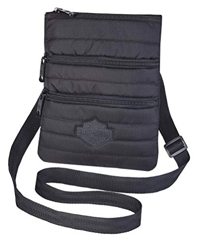 Harley-Davidson Women's Quilted X-Body Cross-Body Crossbody Sling Purse, Black