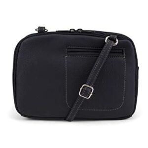 MultiSac womens Zippy Triple Compartment Crossbody Bag Cross Body, Black, One Size US