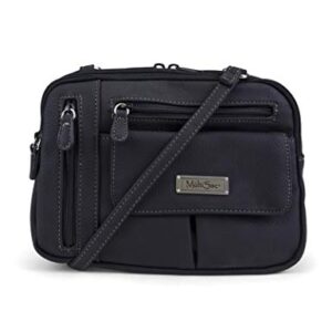 MultiSac womens Zippy Triple Compartment Crossbody Bag Cross Body, Black, One Size US