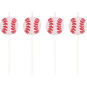 creative converting 4 count sports fanatic baseball shaped pick candles –