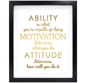 susie arts 8x10 unframed inspirational attitude real gold foil art print quotes wall poster home decor motivational art v165