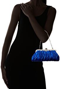 Yonger Womens Vintage Satin Cocktail Party Handbag Wedding Bag Shoulder Chain-blue