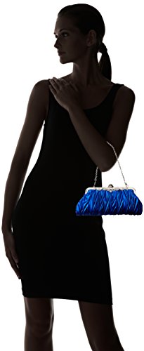 Yonger Womens Vintage Satin Cocktail Party Handbag Wedding Bag Shoulder Chain-blue