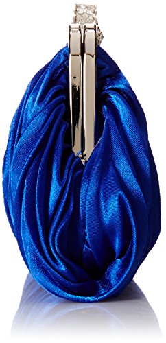 Yonger Womens Vintage Satin Cocktail Party Handbag Wedding Bag Shoulder Chain-blue