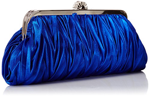 Yonger Womens Vintage Satin Cocktail Party Handbag Wedding Bag Shoulder Chain-blue