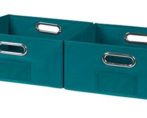 Niche Cubo Set of 2 Half-Size Foldable Fabric Storage Bins- Teal