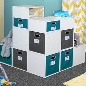 Niche Cubo Set of 2 Half-Size Foldable Fabric Storage Bins- Teal